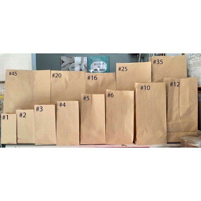 Brown Paper Bag [NO HANDLE] -100PCS | Lazada PH