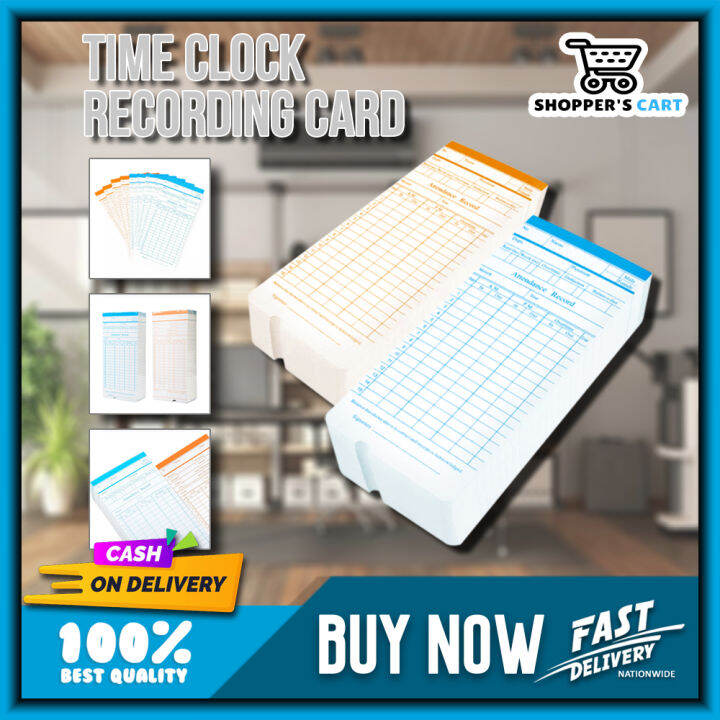 Time Card Attendance Clock Recording Monthly 2-sided for Employee ...