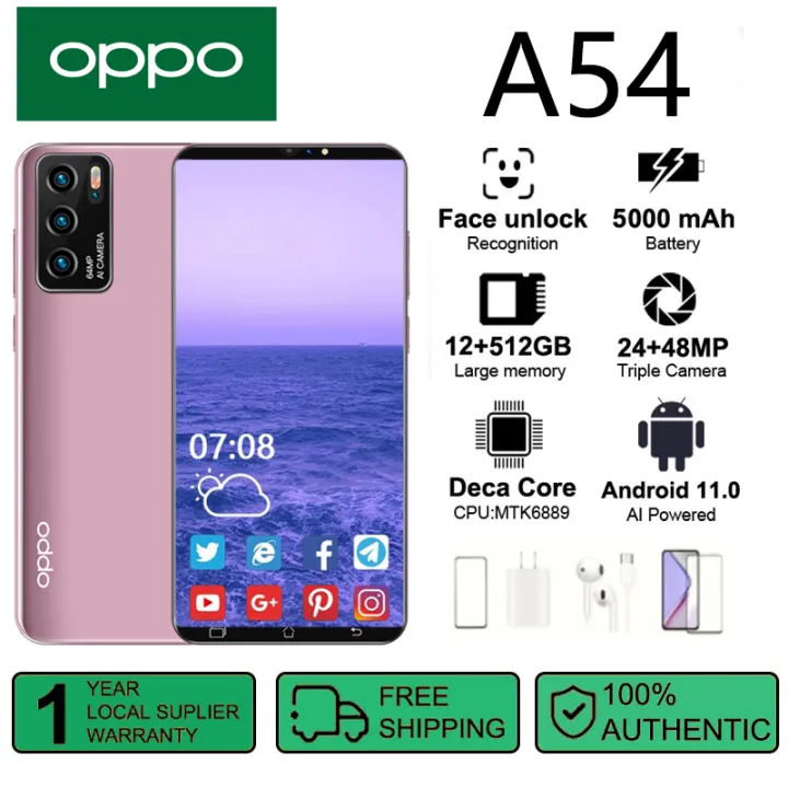 OPPO A54 Cellphone 5000mAh Dual SIM Fast Charge Smartphone Fingerprint ...