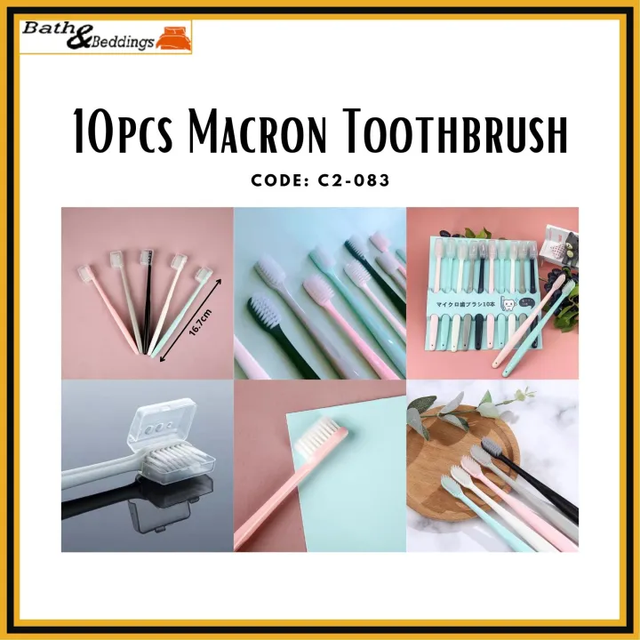 10pcs Macron Toothbrush/ Soft Bristle Toothbrush/ 10 in 1 Toothbrush ...