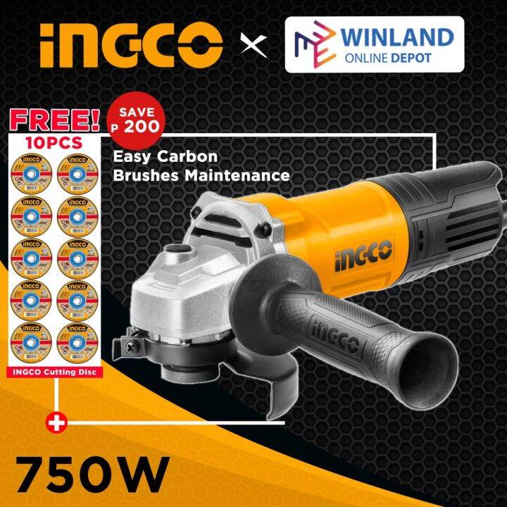 INGCO by Winland Electric Angle Grinder 750W 700W Power Tool | Lazada PH