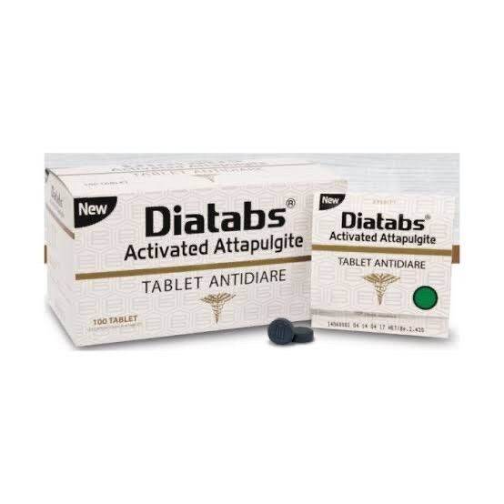 NEW DIATABS STRIP isi 4 tablet Activated Attapulgite-Obat Diare ...