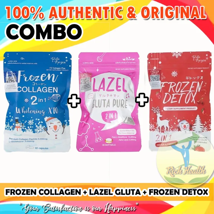 Frozen Collagen Original Lazel Gluta Pure Frozen Detox COMBO SET ...
