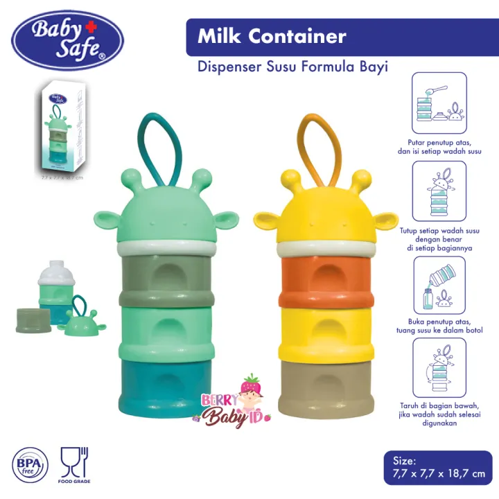 Baby Safe Milk Container 3 Tingkat Dispenser Wadah Susu Formula Bayi ...