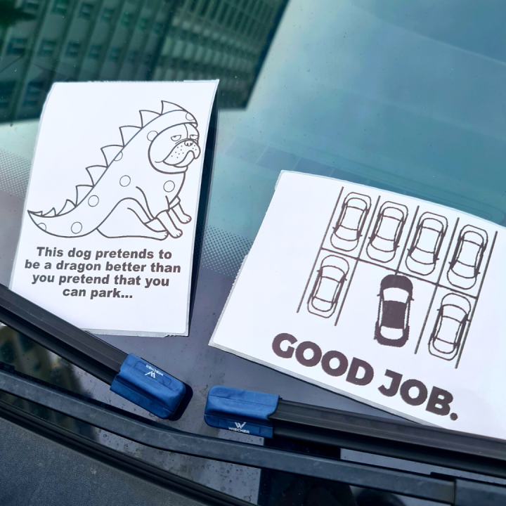 Stupid Parking Stickers For Bad Car Park, Irresponsible, Inconsiderate ...