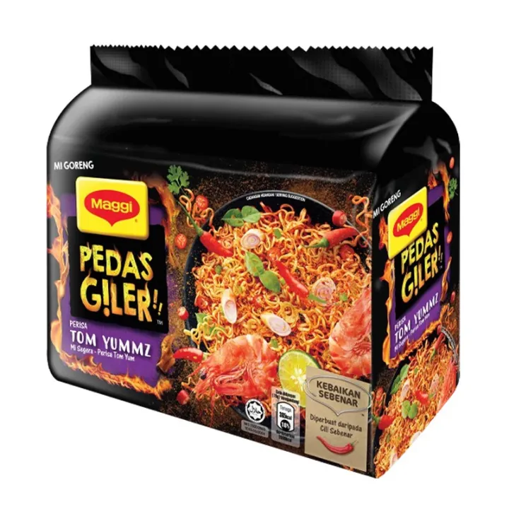 Maggi Pedas Giler Tom Yummz 5 x 76 gm Instant Noodle | Lazada