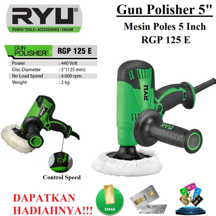 Tekiro Ryu Polisher / Mesin Poles Body Mobil Motor 5" with Control Speed - RGP125E | Lazada ...