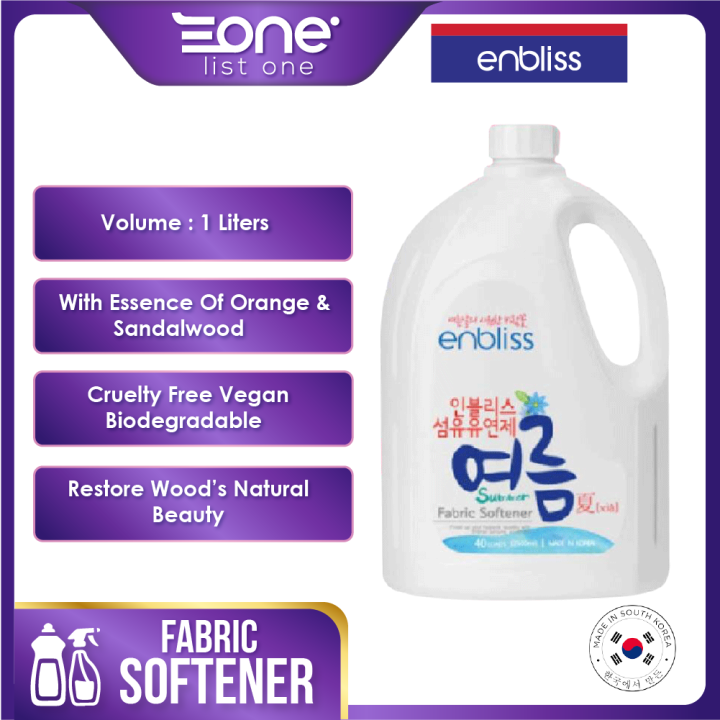 Enbliss 2.5L Fabric Softener Summer Long-lasting Perfume Plant-derived ...