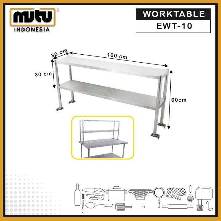 Rak Meja Kerja Dapur Tambahan 1 Meter Stainless Steel - EWT-10 | Lazada Indonesia