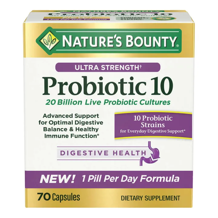 โพรไบโอติกส์ 10 สายพันธุ์ Ultra Strength Probiotic 10 20 Billion 30 ...