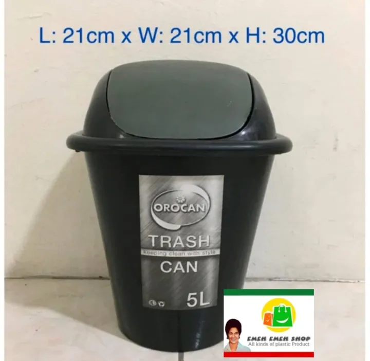 Trash Can/Basurahan 5Liters OROCAN Swing type cover | Lazada PH