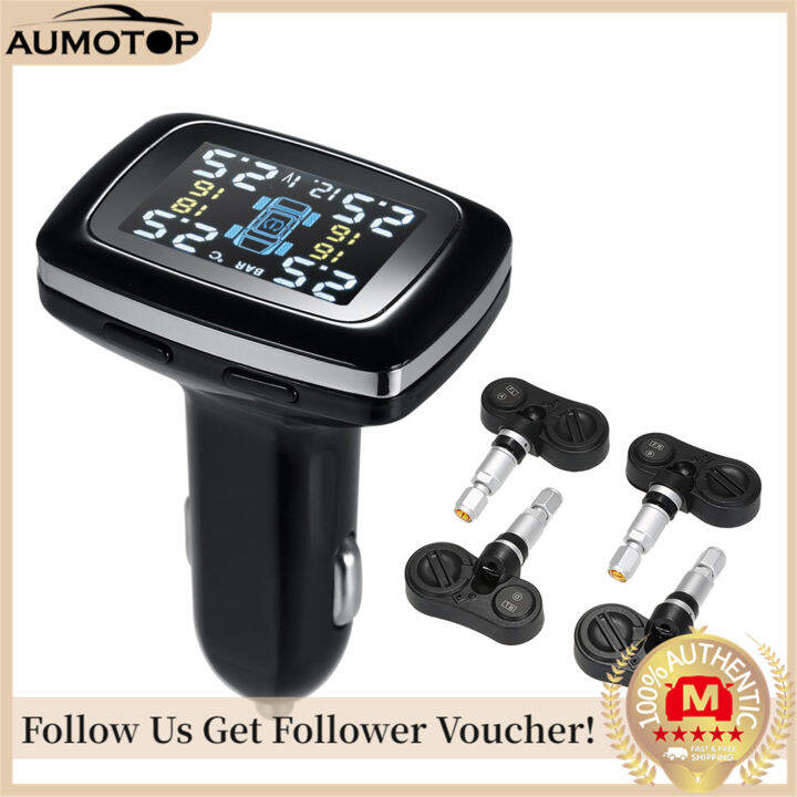 【COD/Ready】Hệ Thống Giám Sát Áp Suất Lốp Không Dây Thông Minh Cho Xe ...