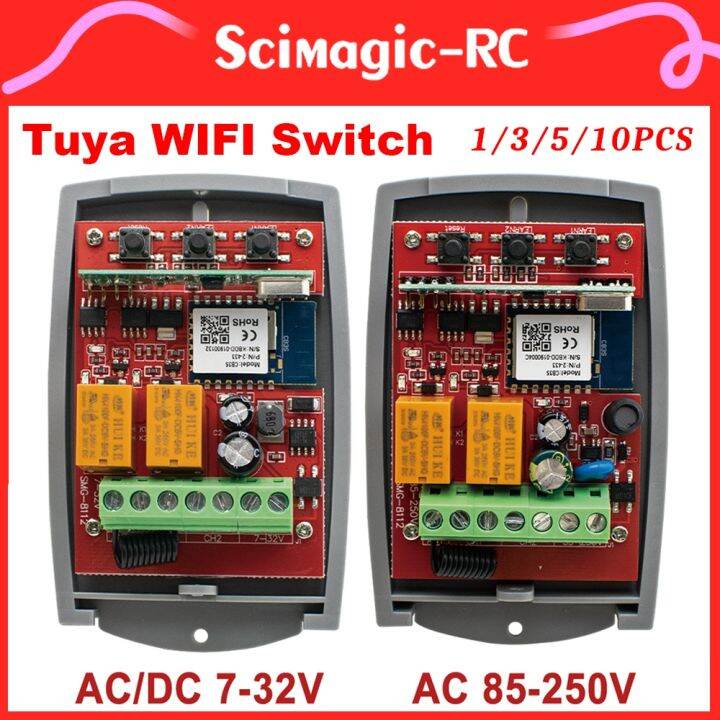 ☸ Two Styles.Tuya WIFI Garage Door Opener Gate Receiver 2ch 433.92mhz ...