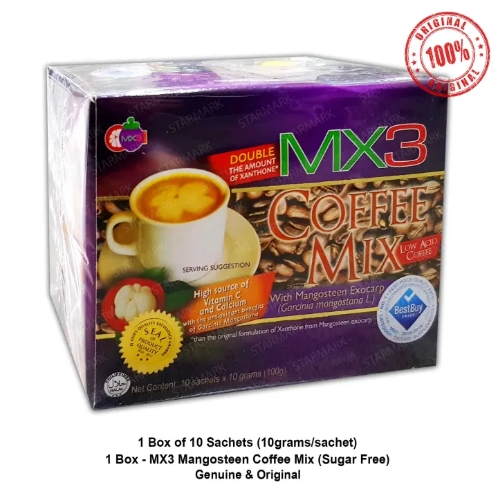 MX3 Coffee Mix 10g x 10 sachets with Mangosteen Authentic - Set of 1 Box | Lazada PH