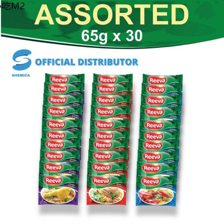 ☟Reeva Instant Noodles Assorted Box 65g (30 pouch) | Lazada PH
