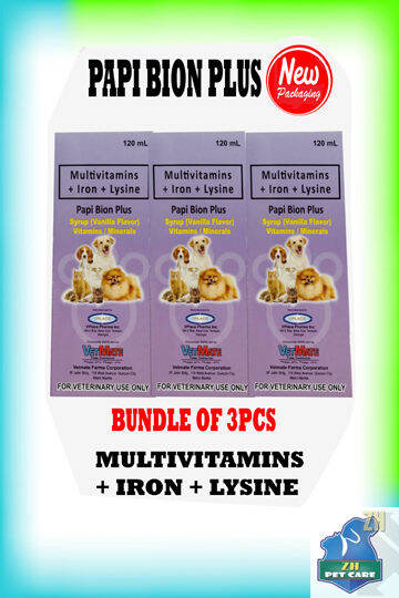 ZH. PAPI BION Plus (MULTIVITAMINS+IRON+LYSINE) BUNDLE OF 3PCS 120ML ...