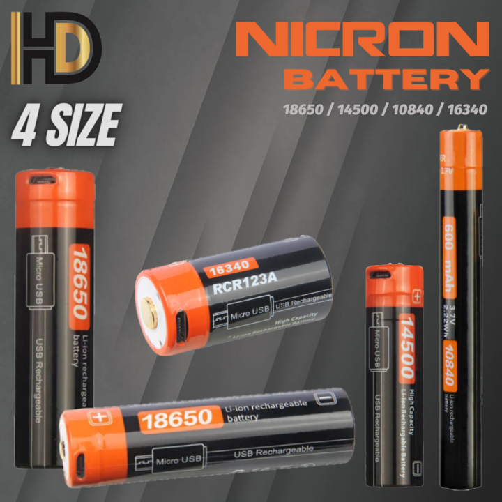 NICRON Rechargeable Battery / Li-Ion Rechargeable Battery / 18650 ...
