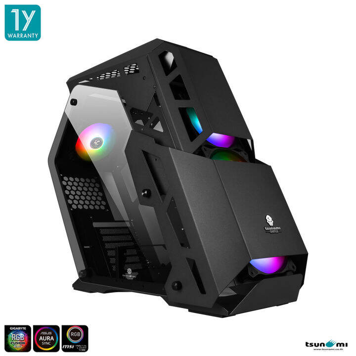 เคสคอมพิวเตอร์ Tsunami Castle ARGB ATX Tempered Glass Mutant Gaming ...