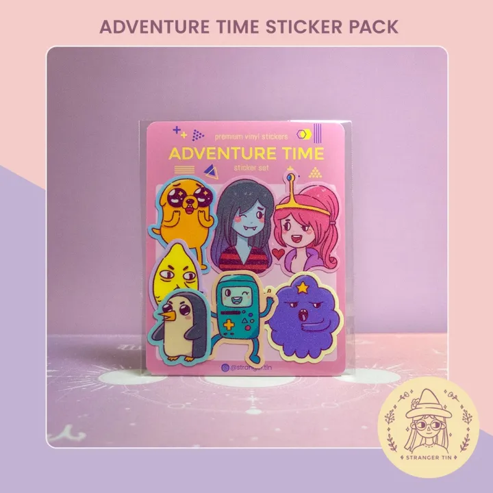 Adventure Time Vinyl Glitter Laminated Sticker Pack by Stranger Tin | 6 ...