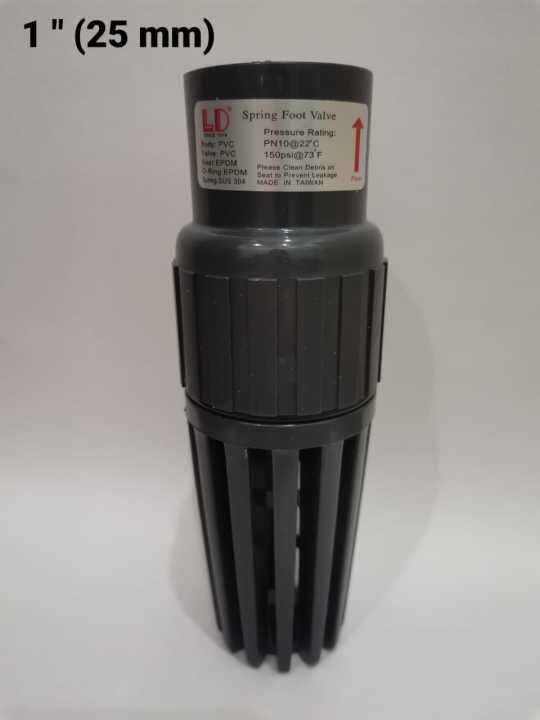 LD PVC SPRING FOOT VALVE WITH "BSP THREADED" ENDS 25MM (1 INCH) | Lazada