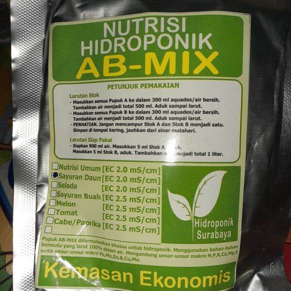Pupuk Nutrisi AB Mix Sayuran Daun 0,5 Liter HDS - Hidroponik Surabaya ...
