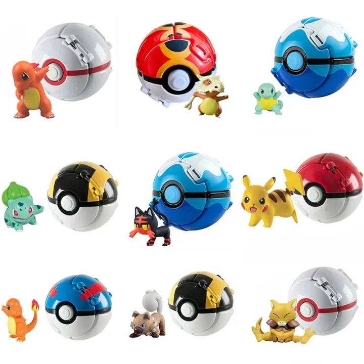12 Styles Pokemon Flipped Pet Explosion Sprite Ball Pocket Monster ...
