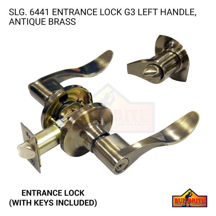 SIGLOCK L6441 Entrance Lock G3 Left Handle Antique Brass | Lazada PH