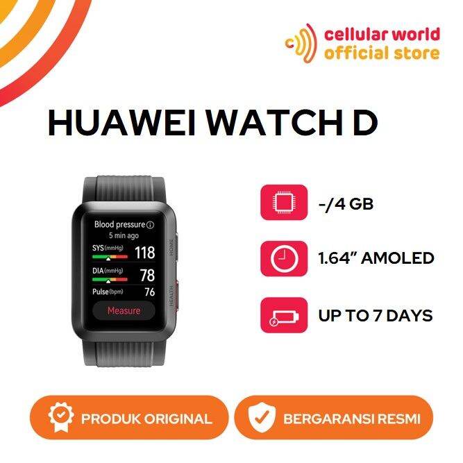 Smartwatch Huawei Watch D-Graphite Black | Lazada Indonesia