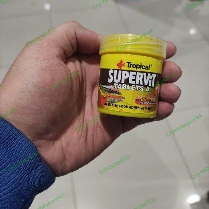 Pelet Ikan Tempel Kaca Tropical Supervit Tablets A isi 80 Tablets - Isi ...