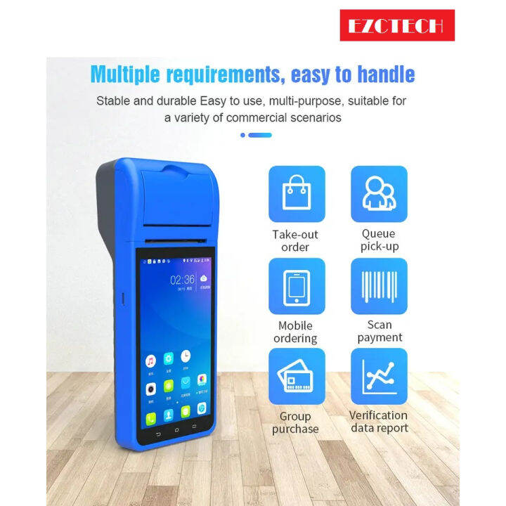 EZCTECH Android Pos 8.1 Billing Pos Machine 4g Handheld Pos Terminal ...