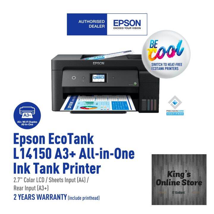 EPSON L14150 ECOTANK A3+ Wi-Fi Duplex Wide-Format All-in-One Ink Tank ...