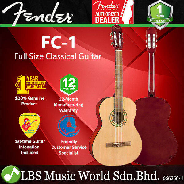Fender FC-1 Full Size Classical Guitar Walnut Fretboard - Natural (FC1 ...