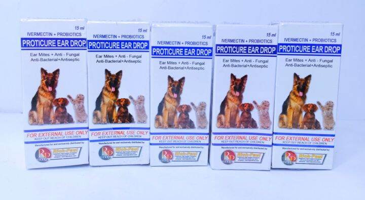 [VET SUPPORT] 5pcs Proticure Ear Drop 15ml for Dog and Cat Ear Mites ...