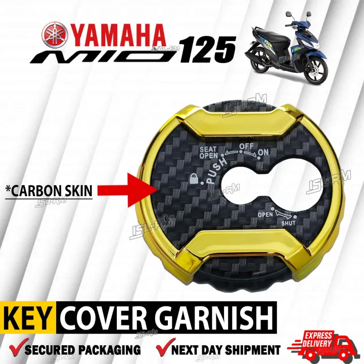 Yamaha Mio i 125 key cover garnish carbon gold plug and play | Lazada PH