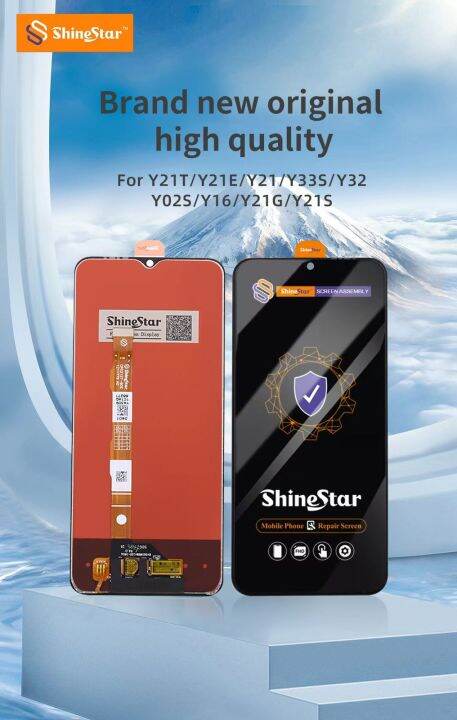 LCD SHINE STAR VIVO Y21A Y21T Y33S Y22E Y16 Y02S Y21S FULLSET + TOUCHSCREEN BLACK ORIGINAL ...