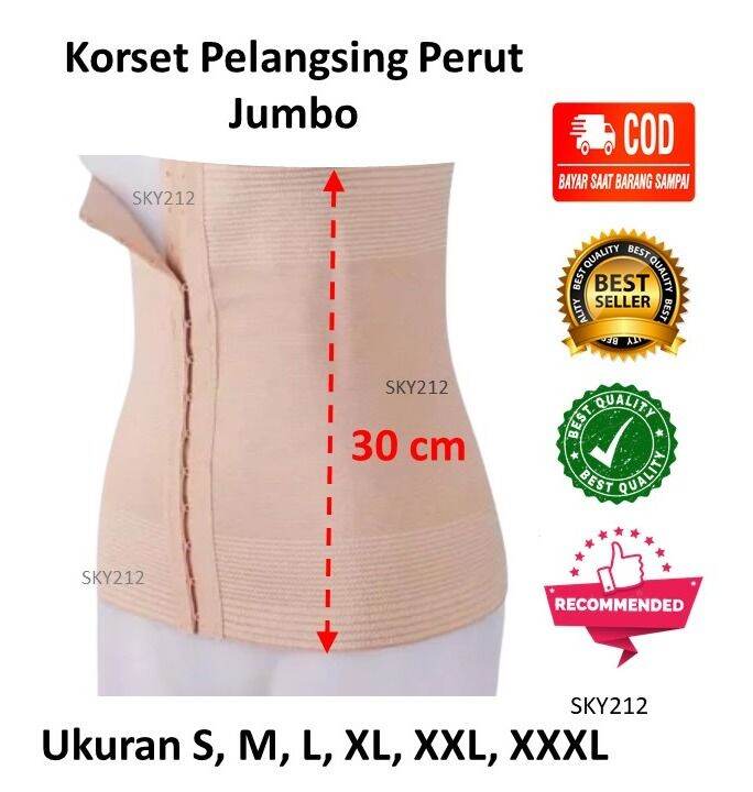 Korset Pelangsing Perut Wanita YUTIND Ukuran PANJANG - Stagen Jumbo ...