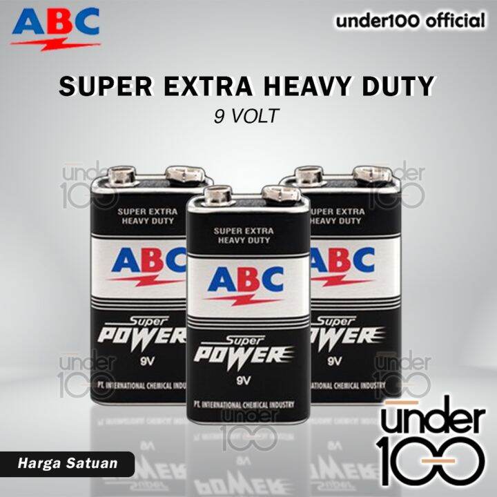 Baterai ABC Super Power 9V | harga per 1 pc Batrai Super Extra Heavy ...