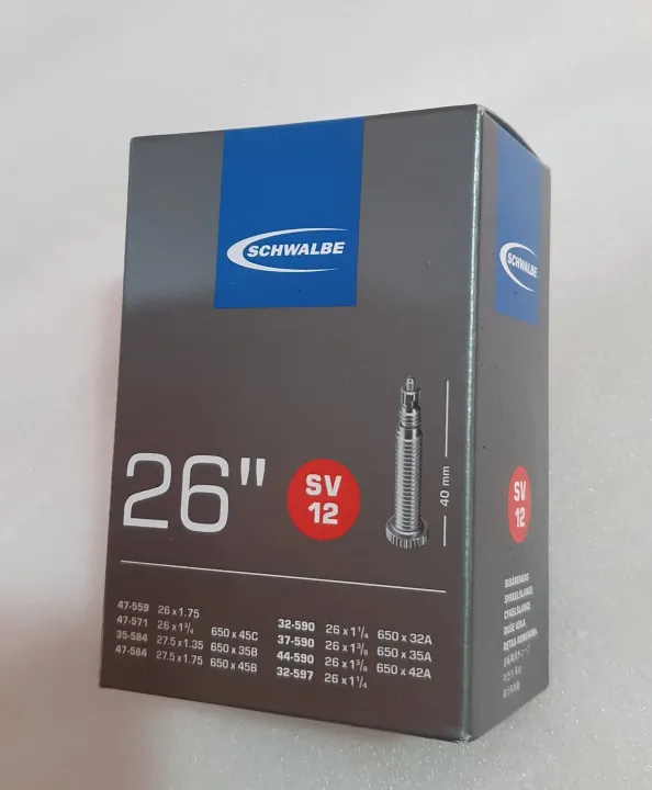 SCHWALBE TUBE 26 to 650B 40mm F/V FOR 26 and 650B GRAVEL CX ROAD MTB ...