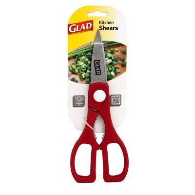 GLAD Kitchen Shears Cooked Meat Cutting Kitchen Scissors Red Maroon Raw ...