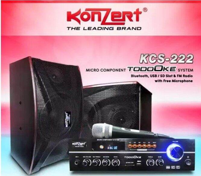 Konzert KCS-222 Micro Component System with 2 Pieces 8 inch Speakers ...
