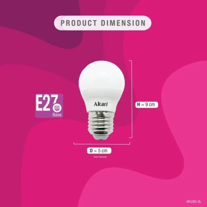 AKARI ORIGINAL Premiere LED Bulb Trio Value Pack 5watts Daylight APLED3 ...