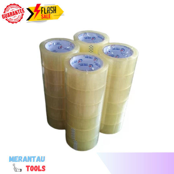 Lakban Solasi Isolasi Solatip Bening Tebal Star Tape 2Inch Isi 6 Roll ...