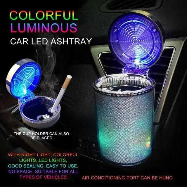 Asbak Rokok Mobil tempat putung rokok mobil dengan lampu LED bahan ...