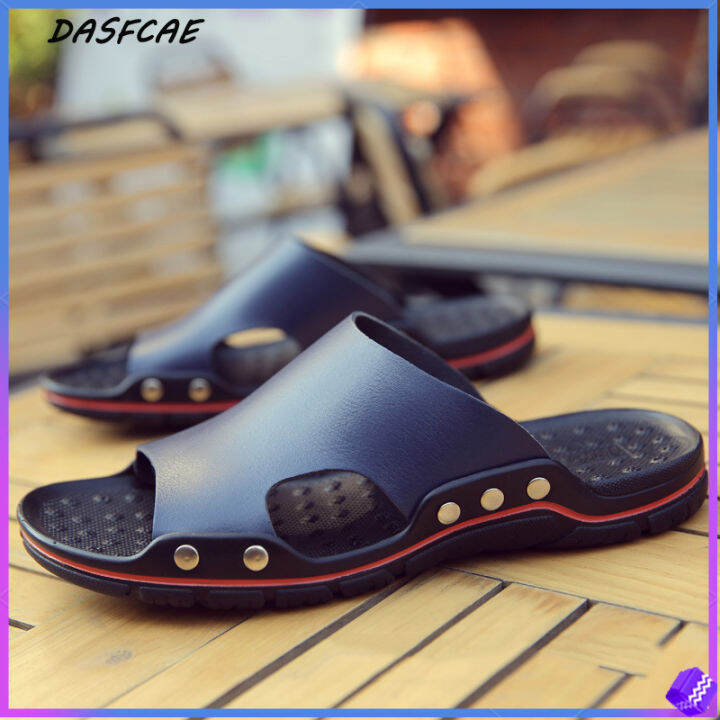 Selipar Kulit Asli Outdoor Non-slip Men Women Home Fashion Casual ...