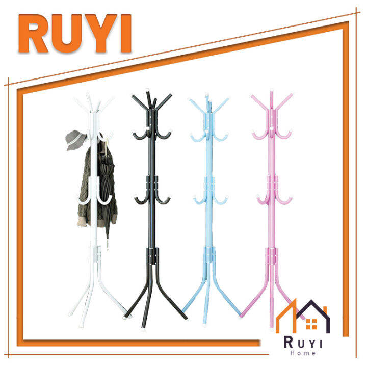 12 Hooks Steel Standing Hanger Coat Rack Hanging Pole Rack Metal Hanger ...