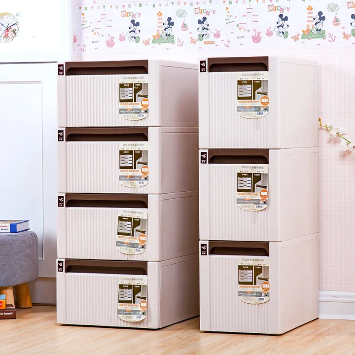 Japanese-style storage cabinet multi-layer assembling combined drawer ...