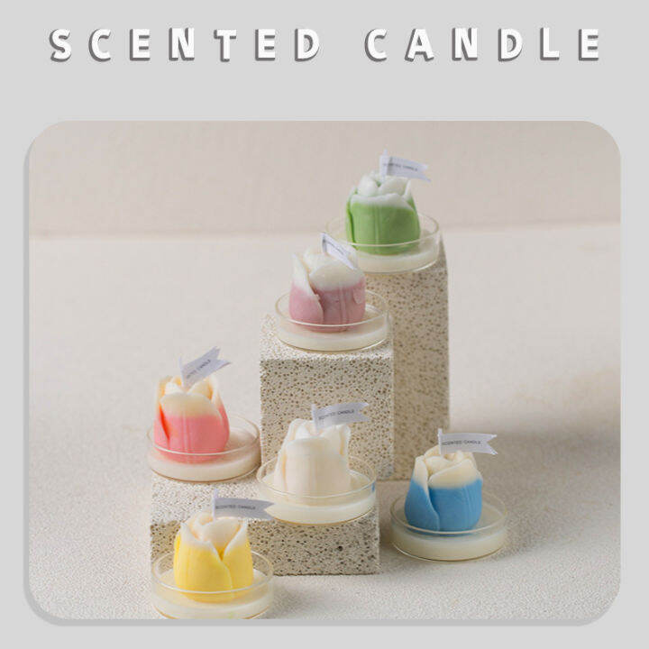 Personalized Wedding Candles Aesthetic Flameless Tulip Flower Candles ...
