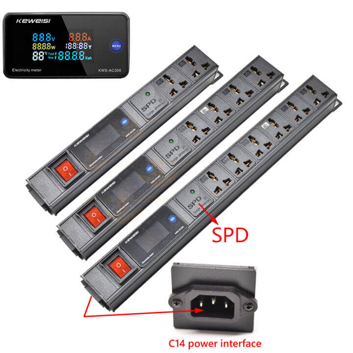 PDU Powerr Strip display voltmeter ammeter power meter surge protection ...
