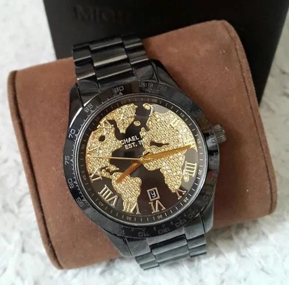 Michael Kors Layton Black Dial Black Ion-plated Stainless Steel Women's ...