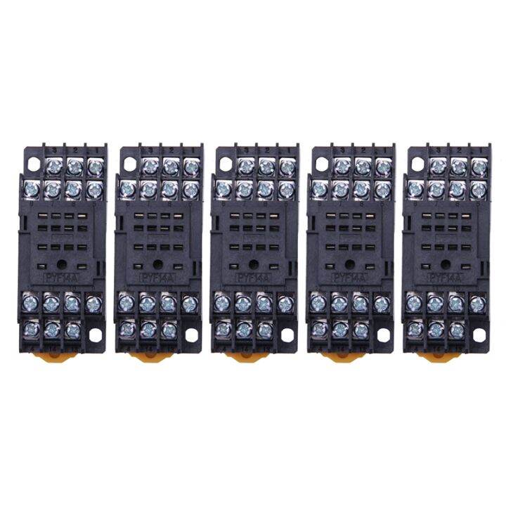 5X PYF14A DIN Rail Power Relay Socket Base 14 Pin for MY4NJ HH54P MY4 | Lazada.co.th
